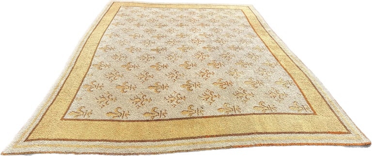 European Fleur De Lys Rug, circa 1900 For Sale at 1stDibs