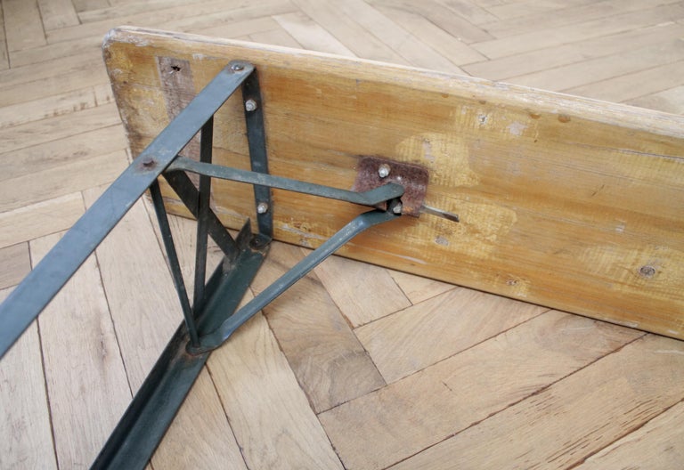 European Folding Bench with Metal Legs at 1stDibs | foldable bench legs ...
