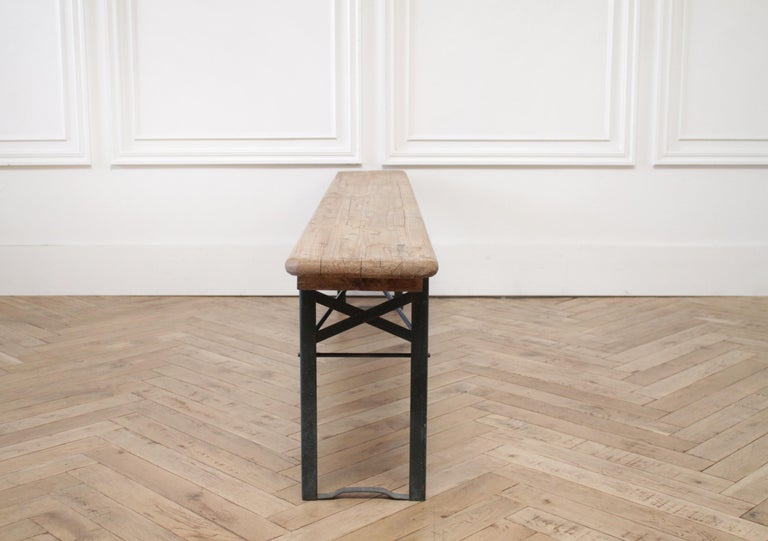 European Folding Bench with Metal Legs For Sale at 1stDibs | folding ...