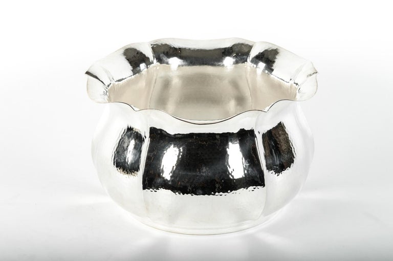 European Hammered Silver Plated Barware Champagne Cooler For Sale at ...