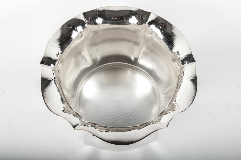 European Hammered Silver Plated Barware Champagne Cooler For Sale at ...