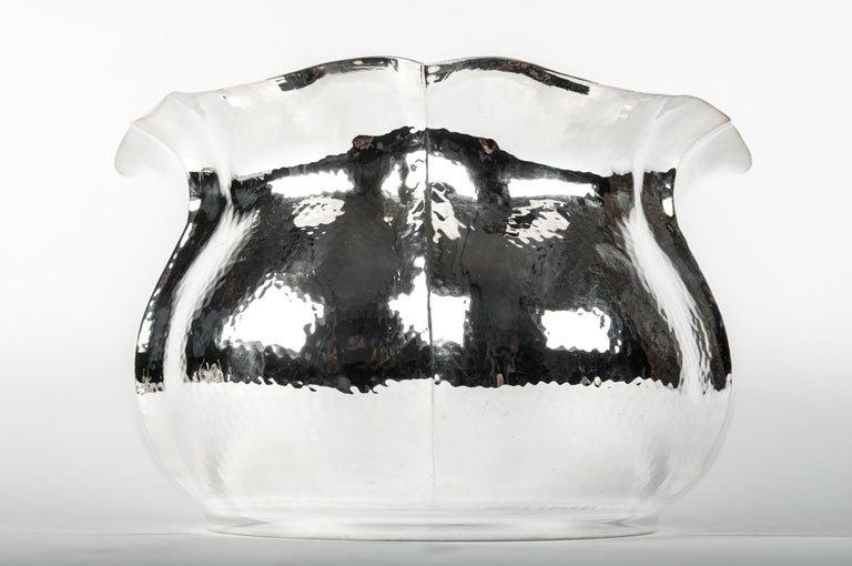 European Hammered Silver Plated Barware Champagne Cooler For Sale at ...