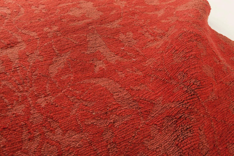 European Inspired Tibetan Red Handmade Wool and Silk Rug by Doris ...
