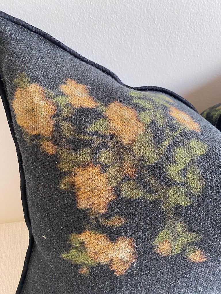 Wabi Sabi French Linen Roses Lumbar Pillow For Sale at 1stDibs