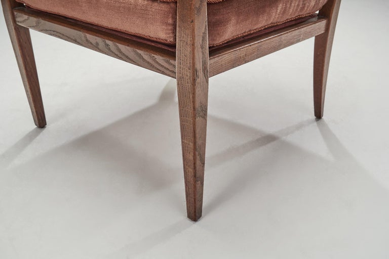 European Low Back Armchair with Upholstered Seat, Europe, ca 1950s For ...