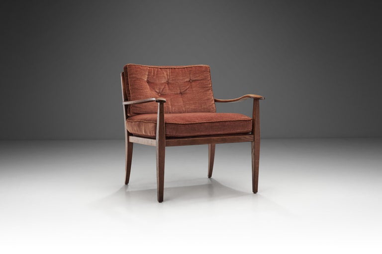 European Low Back Armchair with Upholstered Seat, Europe, ca 1950s For ...