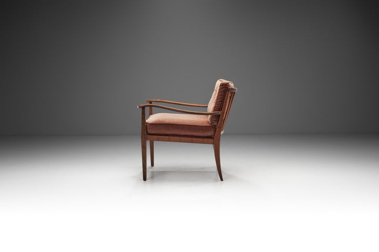 European Low Back Armchair with Upholstered Seat, Europe, ca 1950s For ...