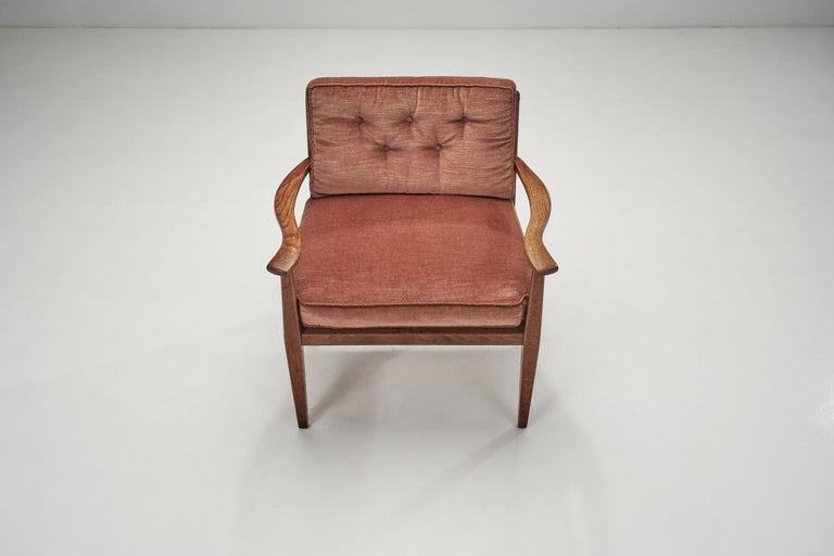 European Low Back Armchair with Upholstered Seat, Europe, ca 1950s For ...