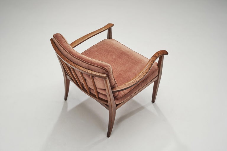 European Low Back Armchair with Upholstered Seat, Europe, ca 1950s For ...
