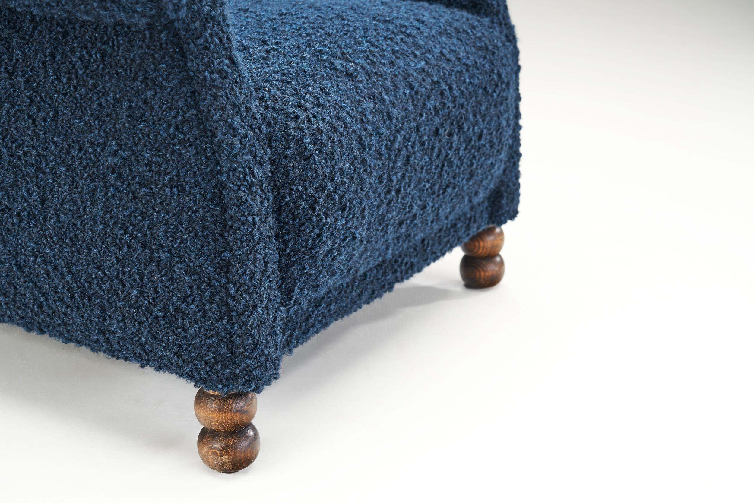 European Mid-Century Modern Lounge Chairs with Double Bun Feet, Europe ...