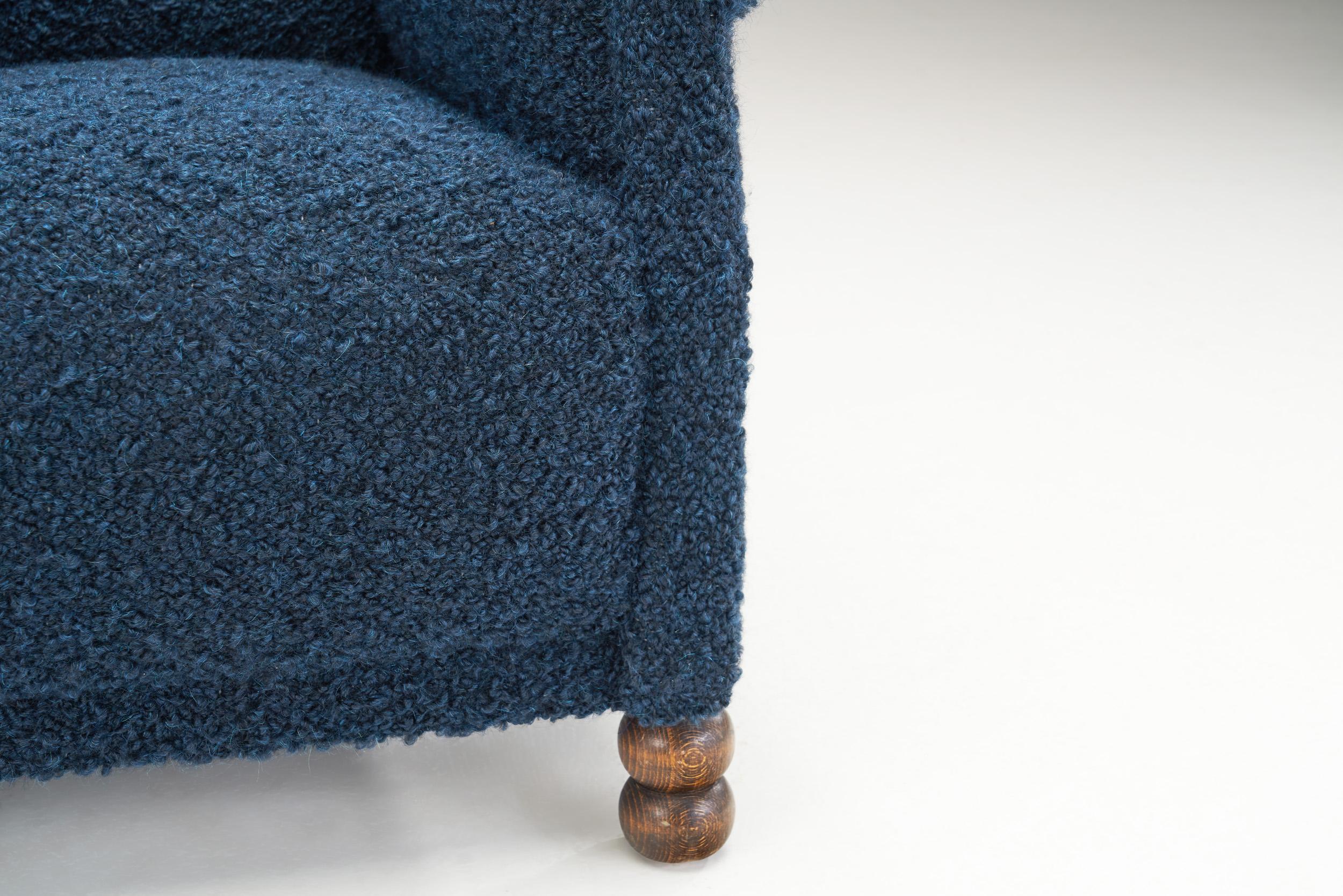 European Mid-Century Modern Lounge Chairs with Double Bun Feet, Europe ...