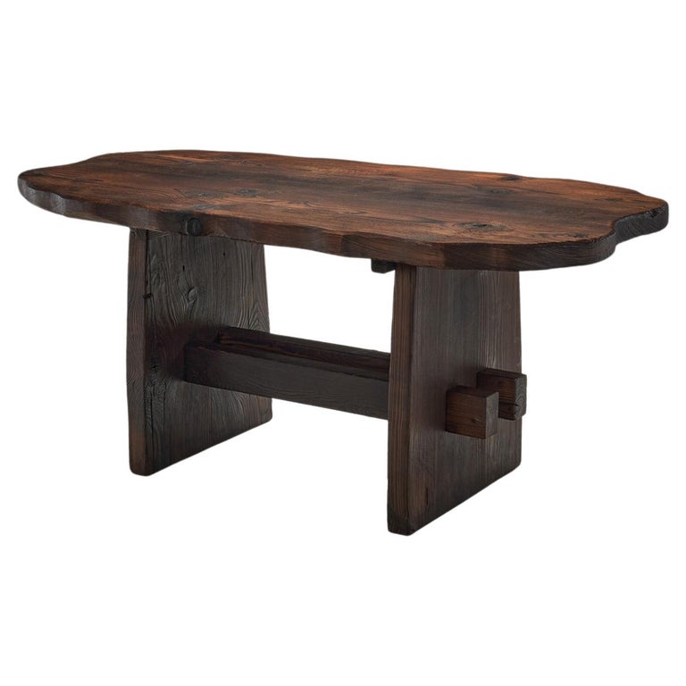 European Organic Wood Dining Table with Beautiful Grain, Europe ca ...