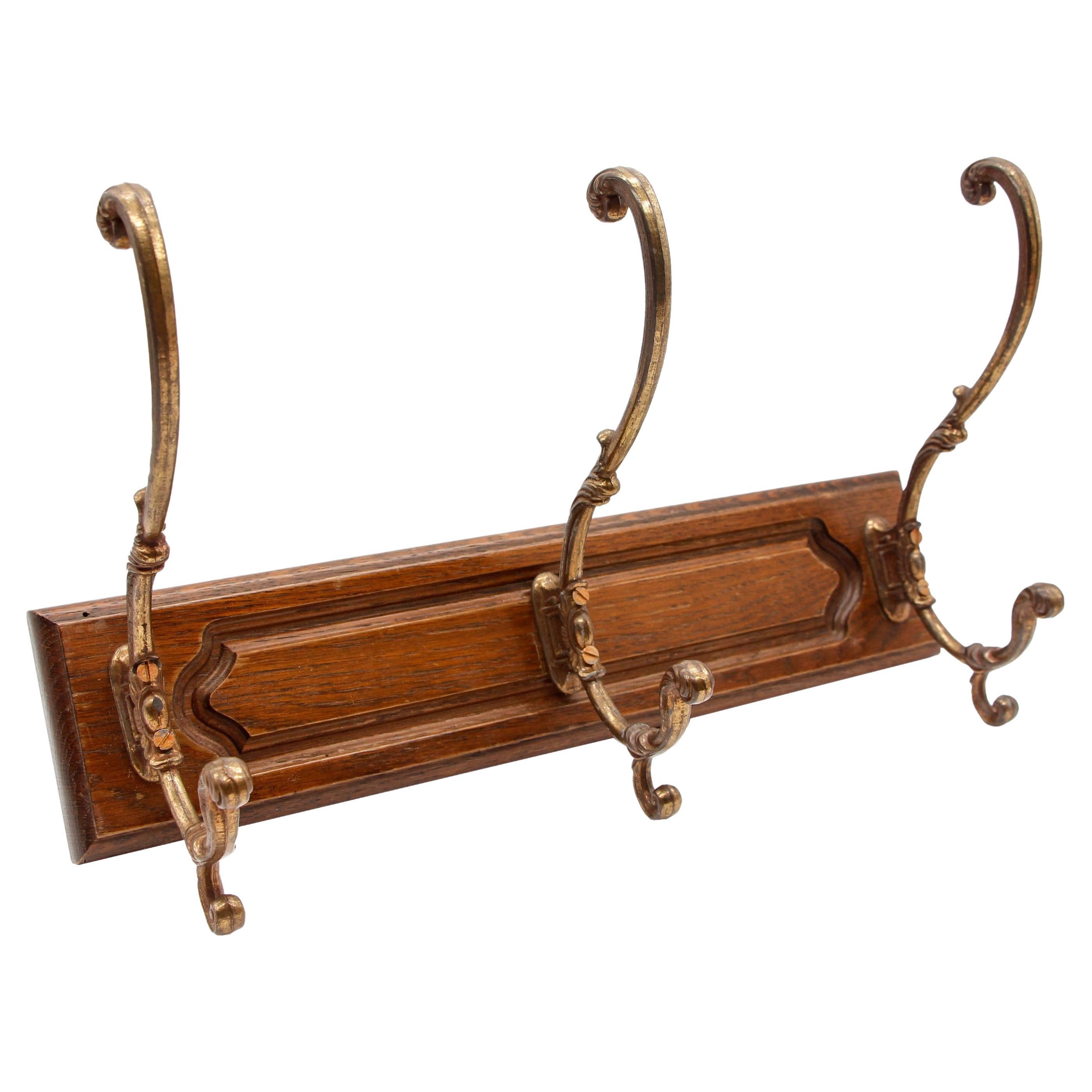 Nickel Plated European Train Rack with Hat Rack and Six Hooks For Sale ...