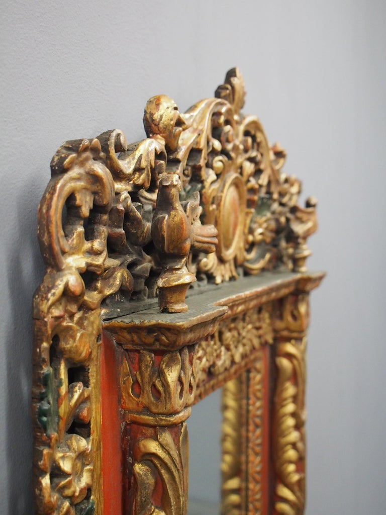 European Painted and Gilded Wall Mirror at 1stDibs