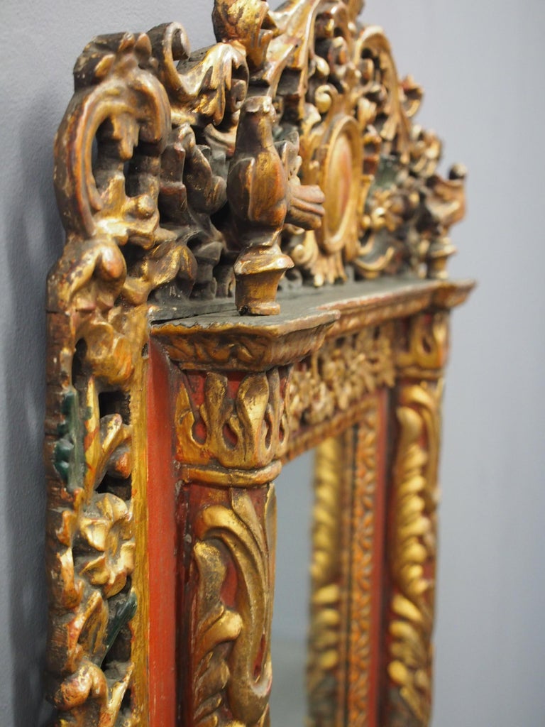 European Painted and Gilded Wall Mirror at 1stDibs