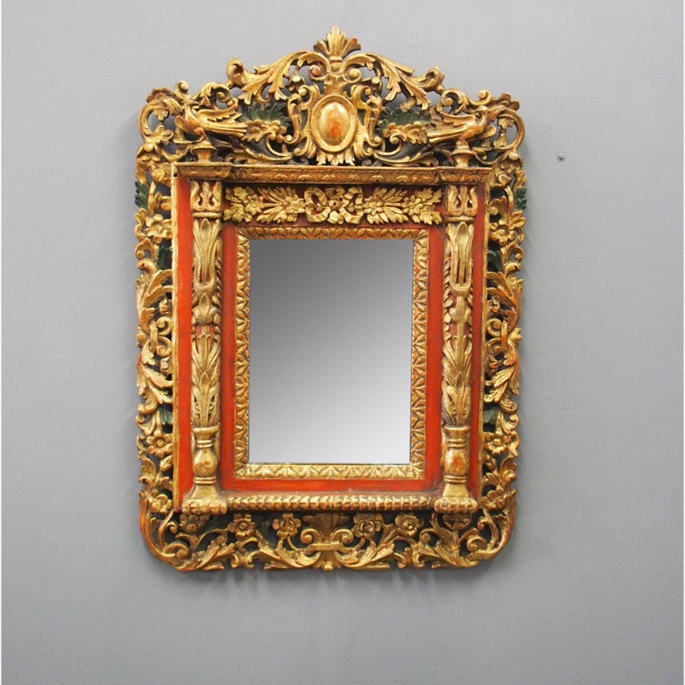 European Painted and Gilded Wall Mirror at 1stDibs