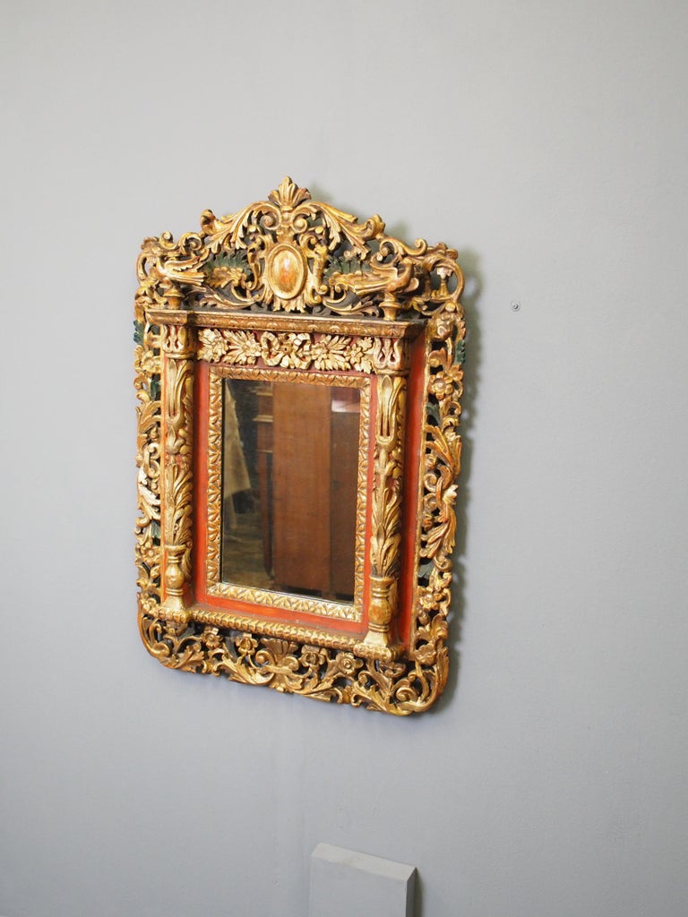 European Painted and Gilded Wall Mirror at 1stDibs