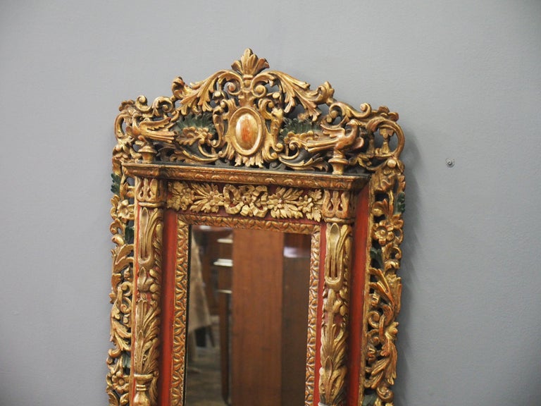 European Painted and Gilded Wall Mirror at 1stDibs