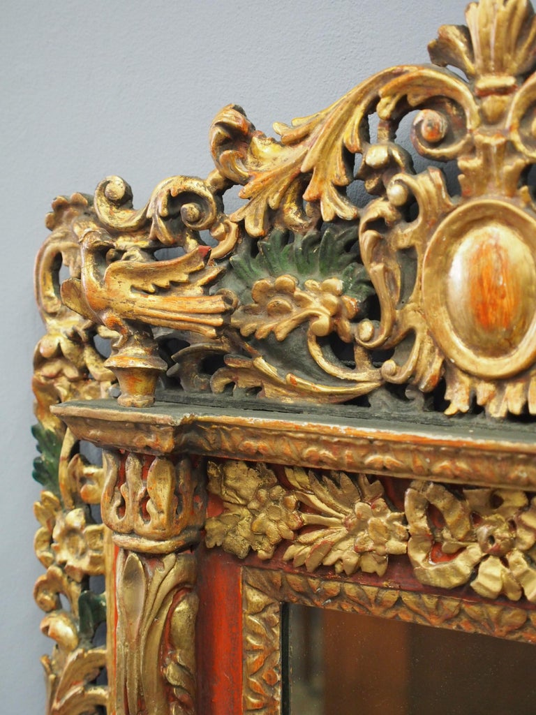 European Painted and Gilded Wall Mirror at 1stDibs