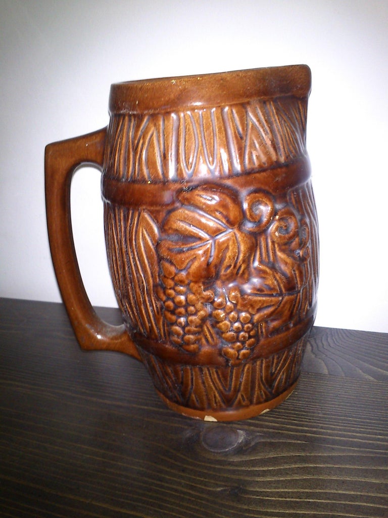 European Pottery Wine Pitcher, circa 1950s For Sale at 1stDibs