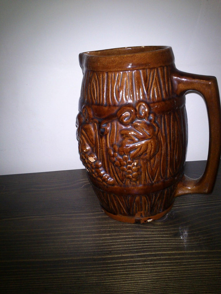 European Pottery Wine Pitcher, circa 1950s For Sale at 1stDibs