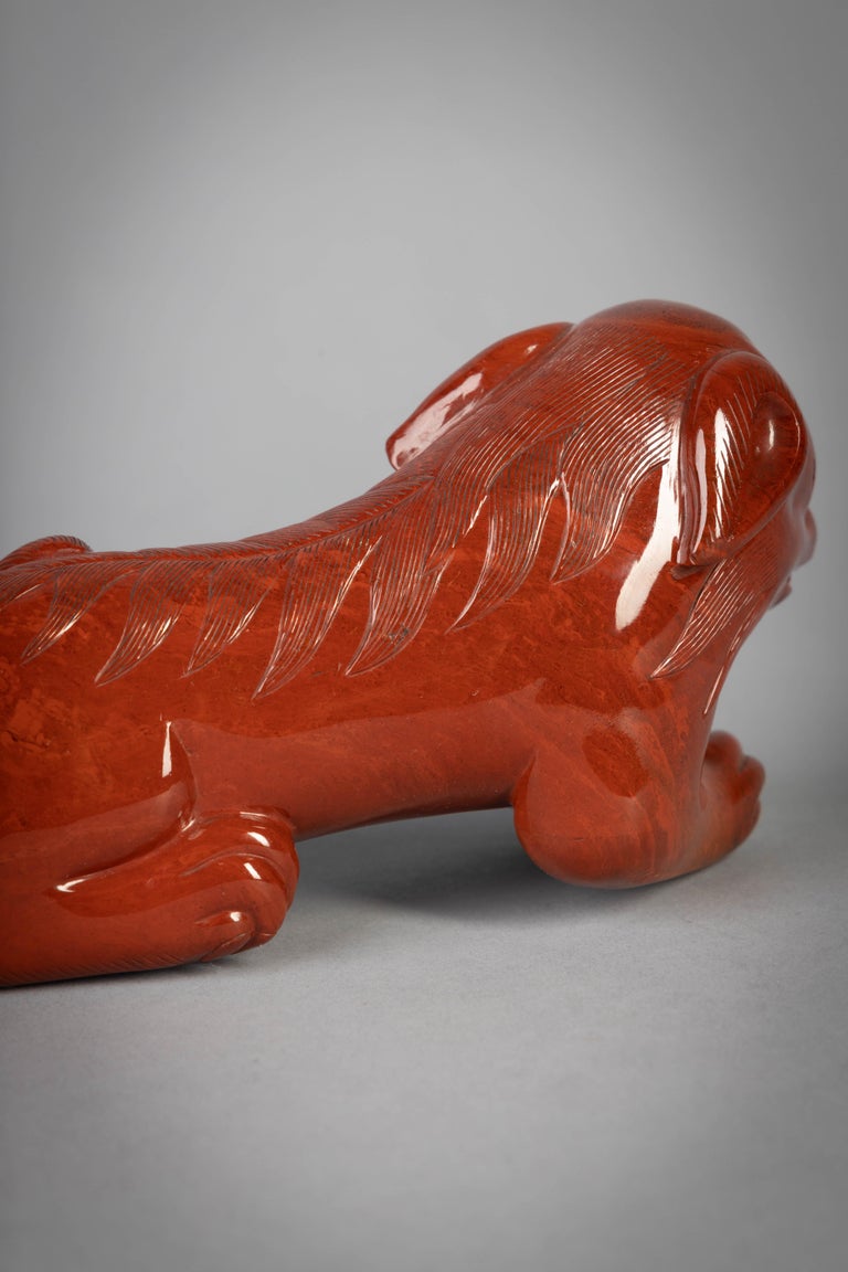 European Red Jasper Figure of a Fantastic Foo Dog, 20th Century For ...
