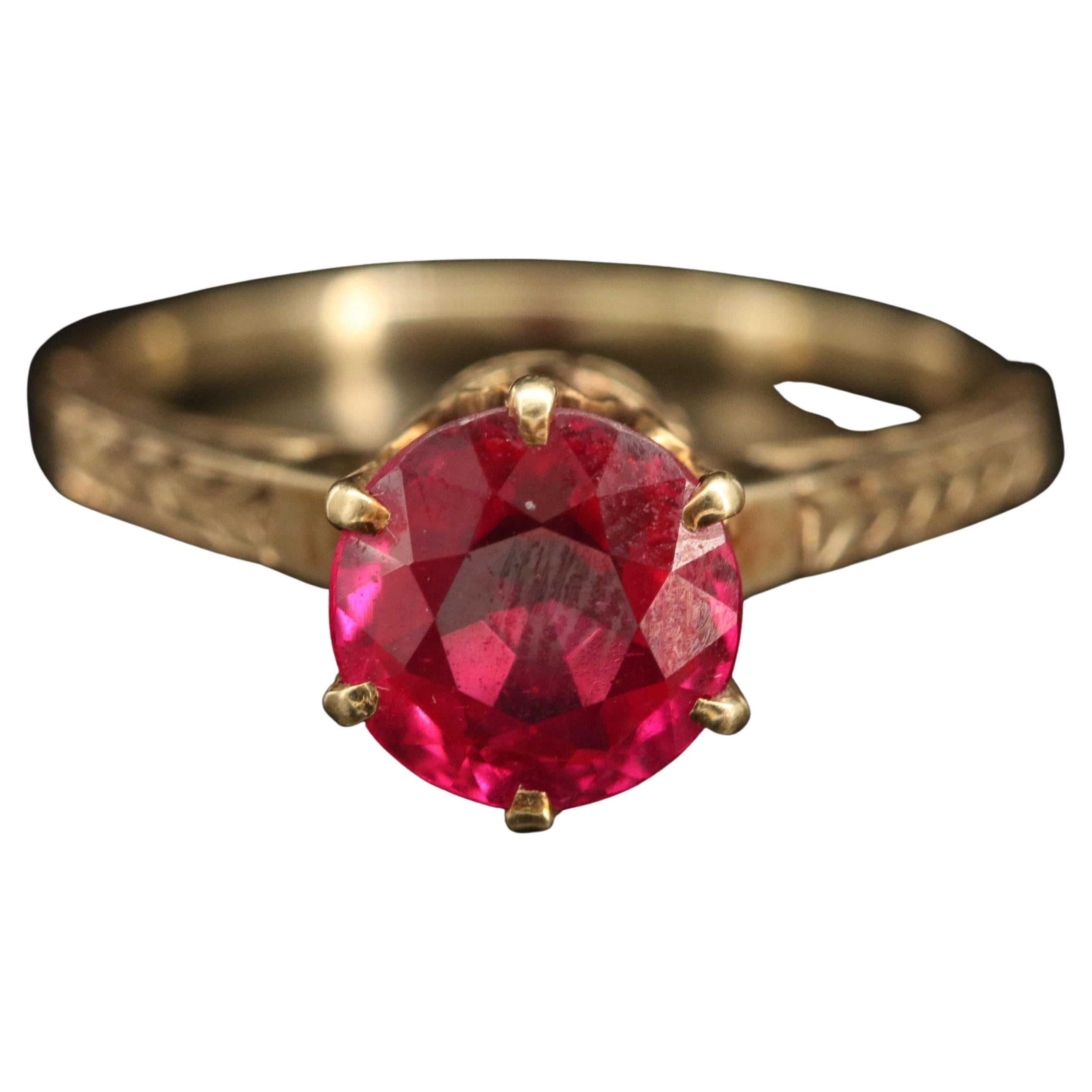 Customizable European Round Cut Ruby Engagement Ring, Minimalist ...