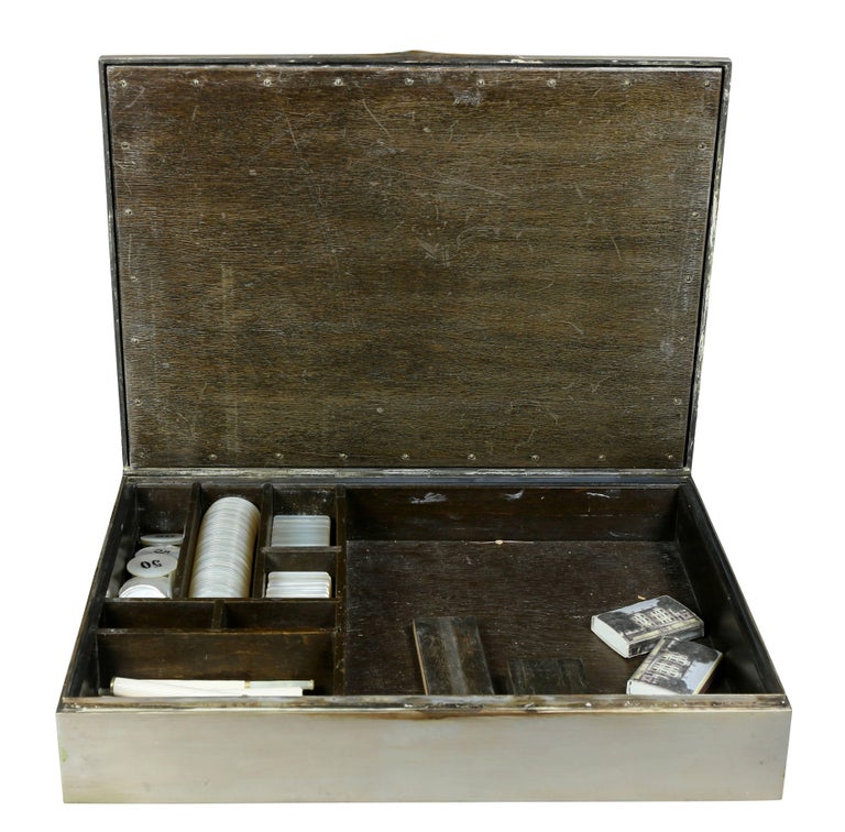 European Silver Box Containing Mother-of-Pearl Counter Chips For Sale ...