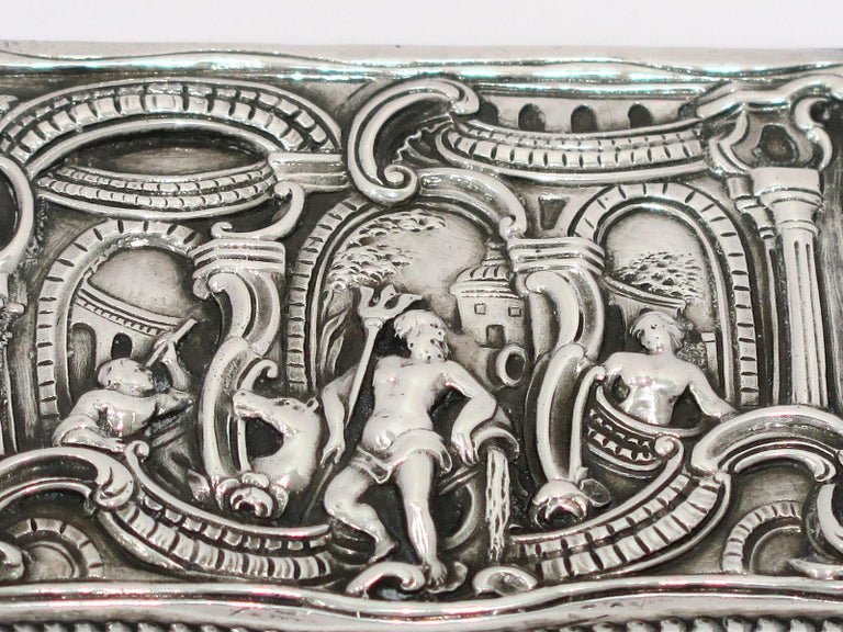 European Silver Gebruder Dingeldein Antique German Hanau Neptune Snuff ...