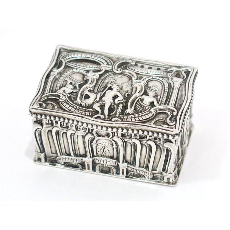 European Silver Gebruder Dingeldein Antique German Hanau Neptune Snuff ...