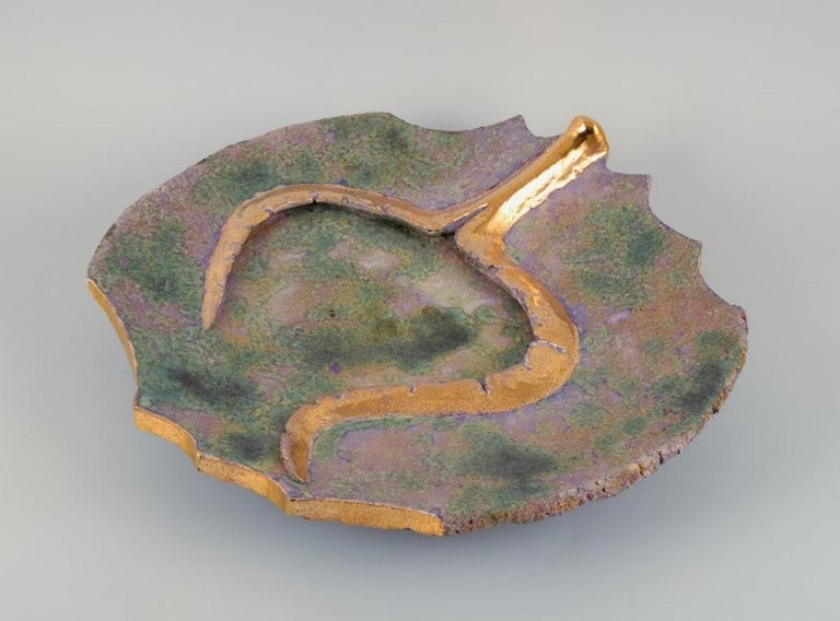 European studio ceramicist. Colossal unique ceramic dish. Late 20th C ...