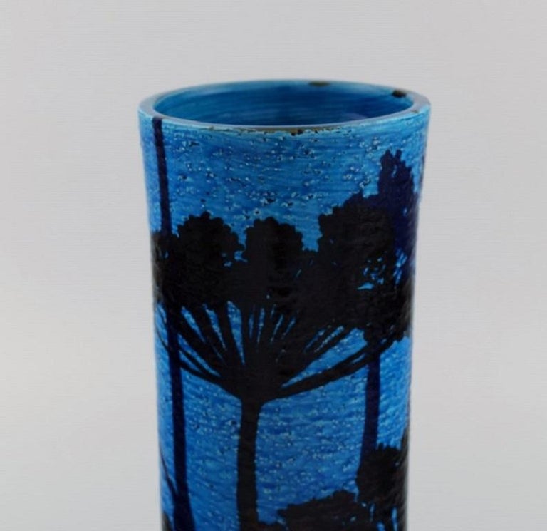 European Studio Ceramicist, Large Vase in Azure Blue Glazed Stoneware ...
