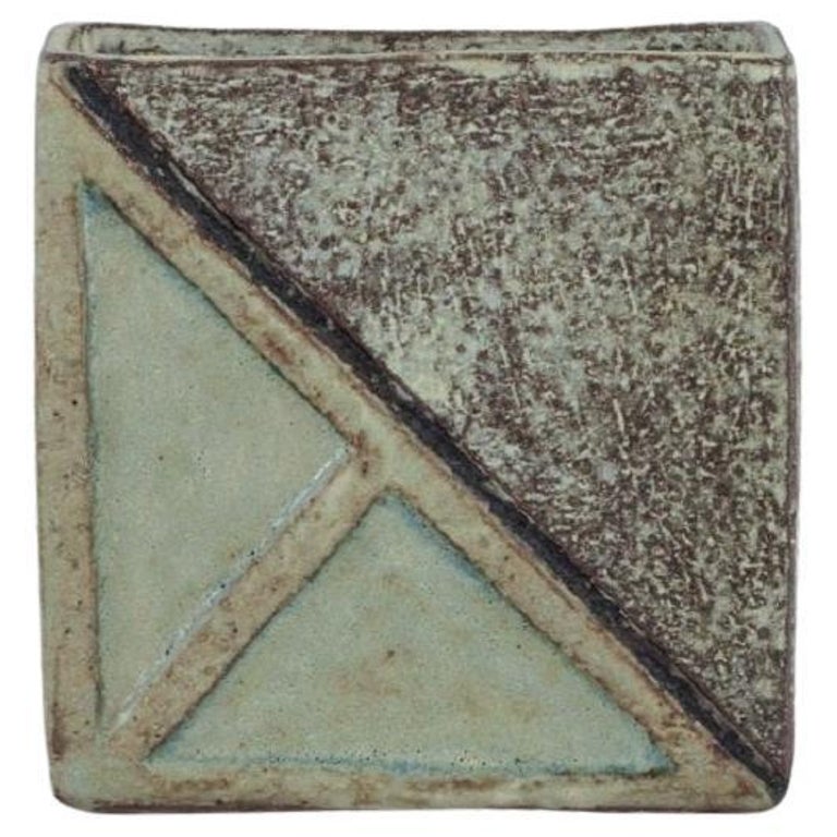 European Studio Ceramicist, Unique Vase in Shades of Brown and White ...