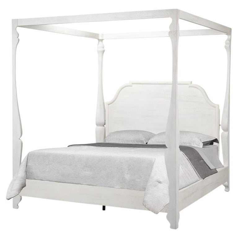 European Style Canopy Bed, Bungalow White For Sale at 1stDibs