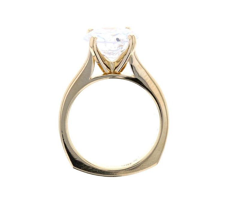 European Style Shank Large Gold Band Diamond Engagement Ring at 1stDibs ...