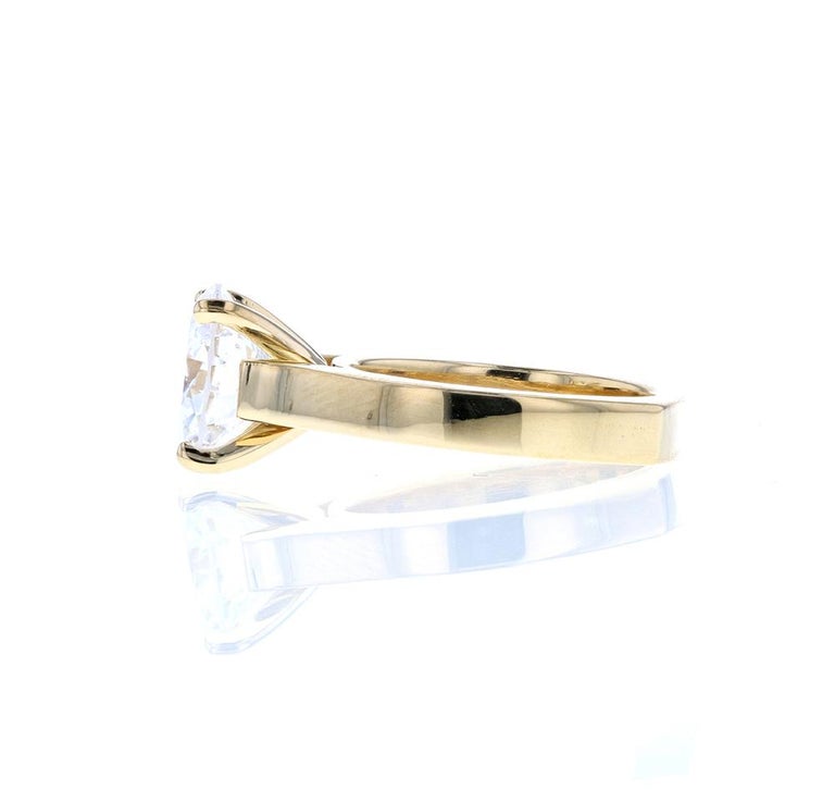 European Style Shank Large Gold Band Diamond Engagement Ring at 1stDibs ...