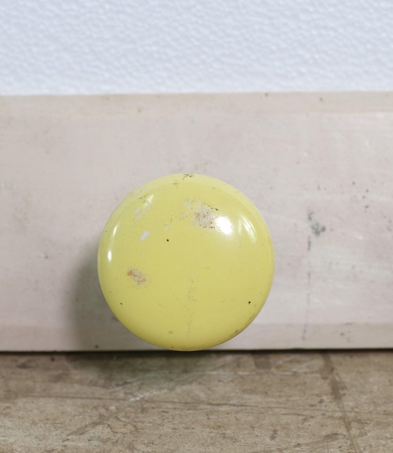 European Wall Coat Rack 5 Yellow Round Hooks Wood Backing For Sale at ...