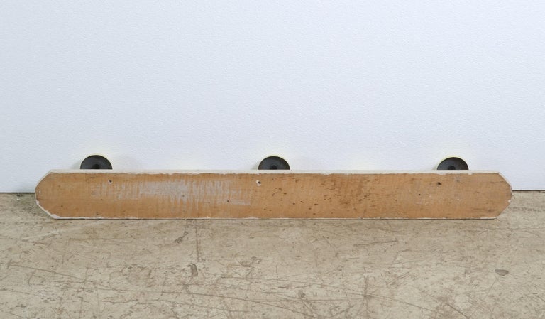 European Wall Coat Rack 5 Yellow Round Hooks Wood Backing For Sale at ...