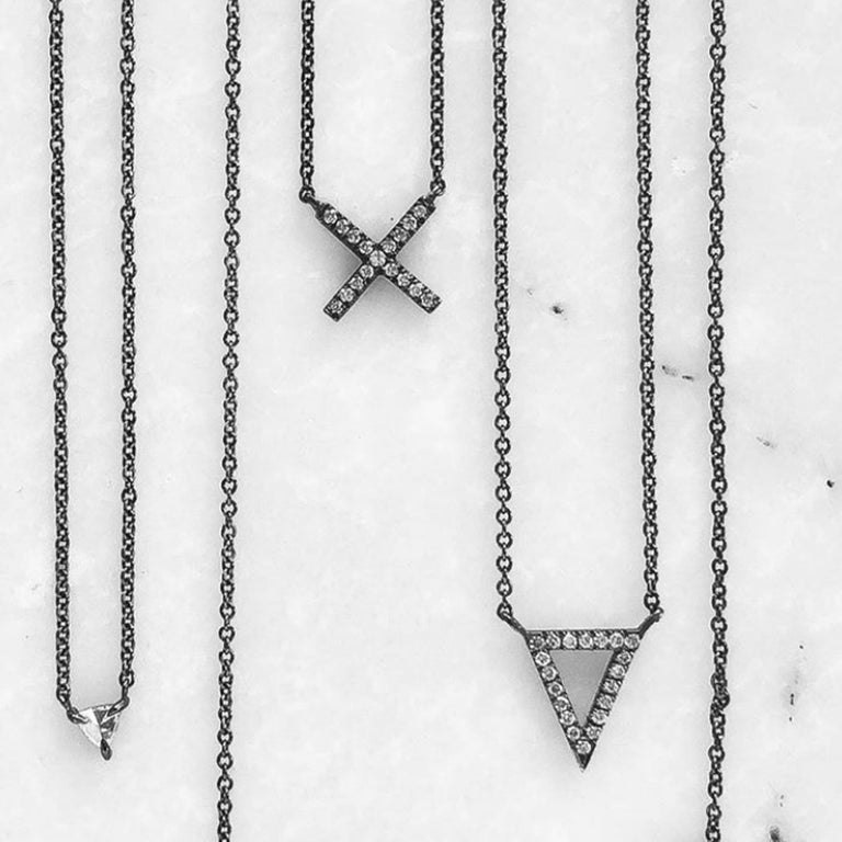 Eva Fehren Apex Pendant in 18K Yellow Gold with Pale Champagne Diamonds ...
