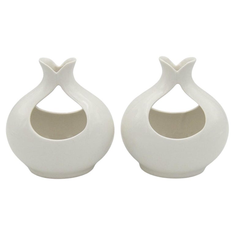 Eva Zeisel Tomorrow's Classic White Mid-Century Candle Holders for ...