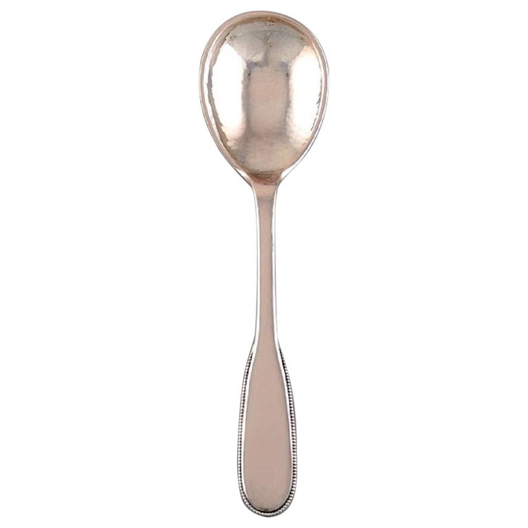 Evald Nielsen Number 14 Serving Spoon in Hammered Silver, Dated 1928 ...