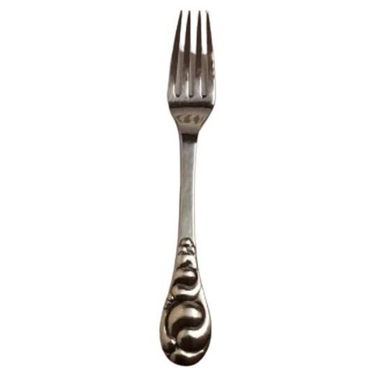 Evald Nielsen Silver Lunch Fork No. 4 For Sale at 1stDibs