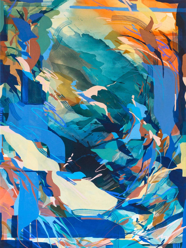 Evan Blackwell-Helgeson - "Dusk Blooms Too" colourful abstract painting ...