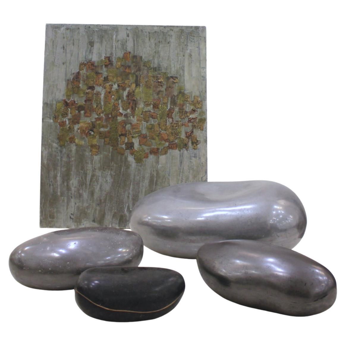 "Evasion" Outdoor Sculptured Pebble Stool Seat, Sandstone Cast For Sale ...