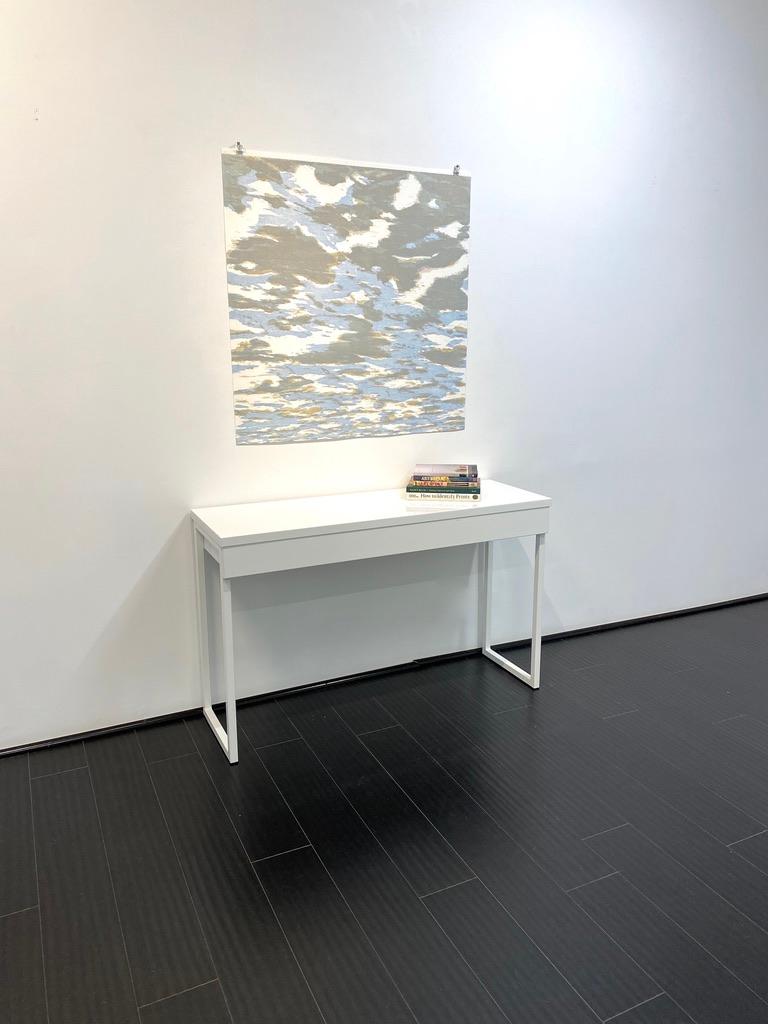 Eve Stockton - Clouds 22, Woodcut Print of Sky, Cloud Blue, Gray, Cream ...