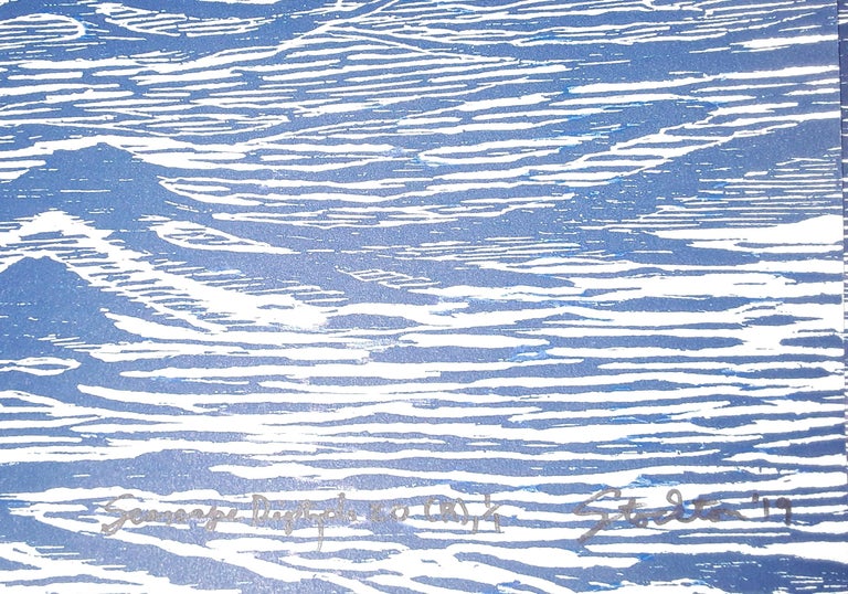 Eve Stockton - Seascape Diptych 20, Large Horizontal Woodcut Print of ...