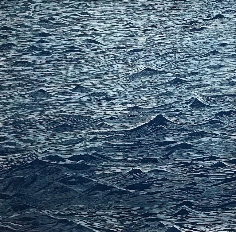 Eve Stockton - Seascape Diptych 20, Large Horizontal Woodcut Print of ...