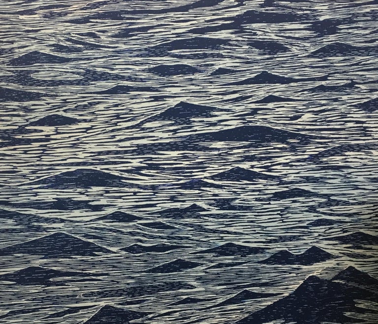 Eve Stockton - Seascape Diptych 20, Large Horizontal Woodcut Print of ...