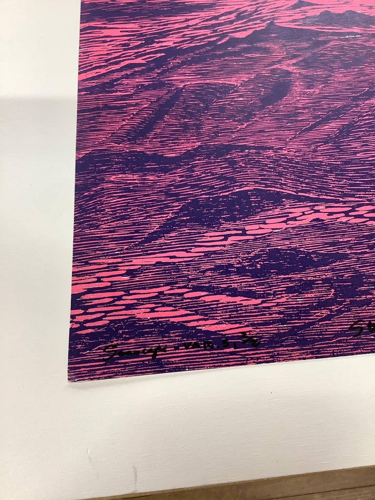 Eve Stockton - Seascape Variation Five, Ocean Waves Woodcut Print in ...