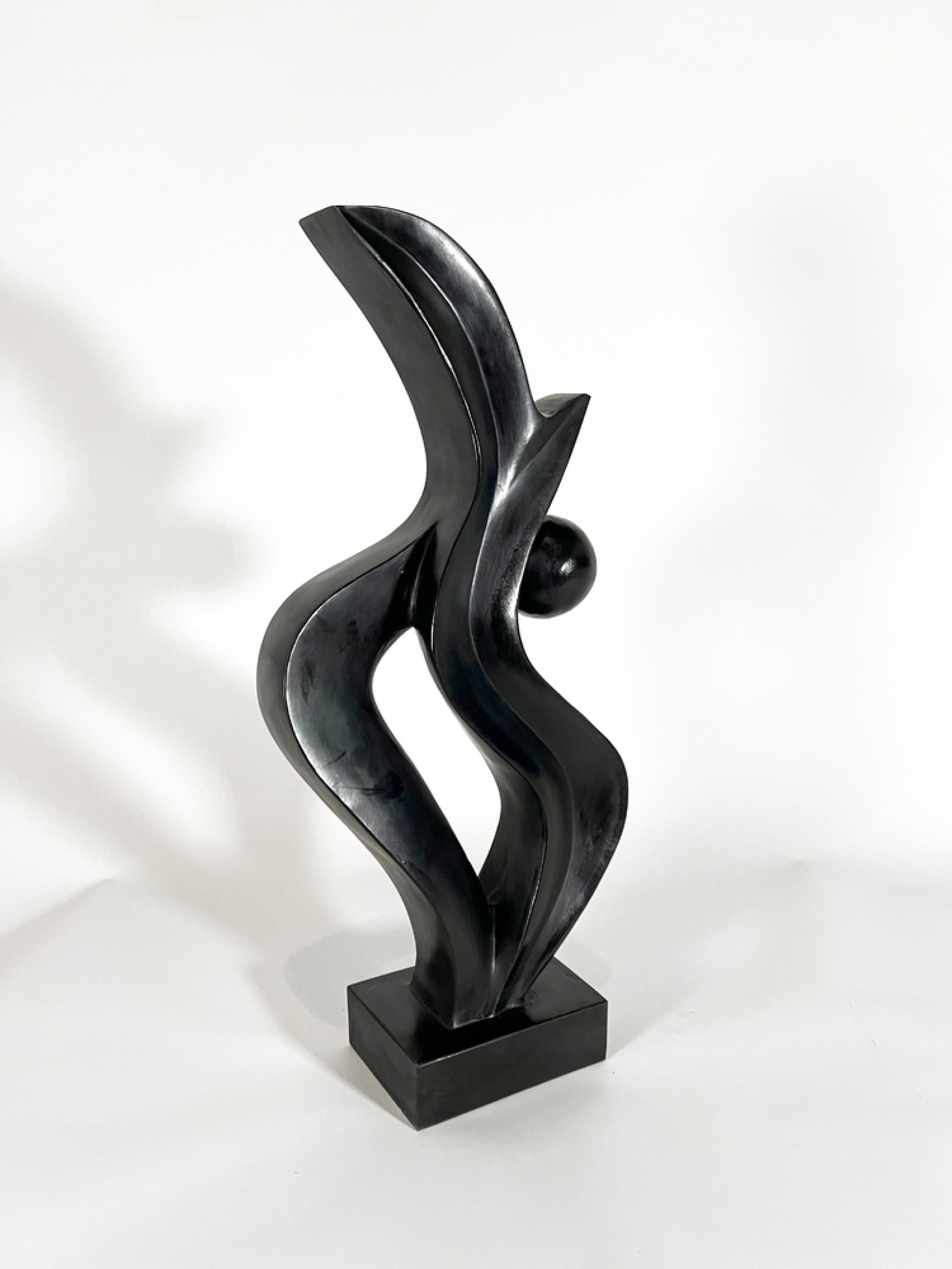 Evelyne Brader-Frank Contemporary Swiss Black Basalt Sculpture, Titled ...
